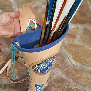 Elfish Style Leather Back Quiver Adjustable With Three Straps Harness ...