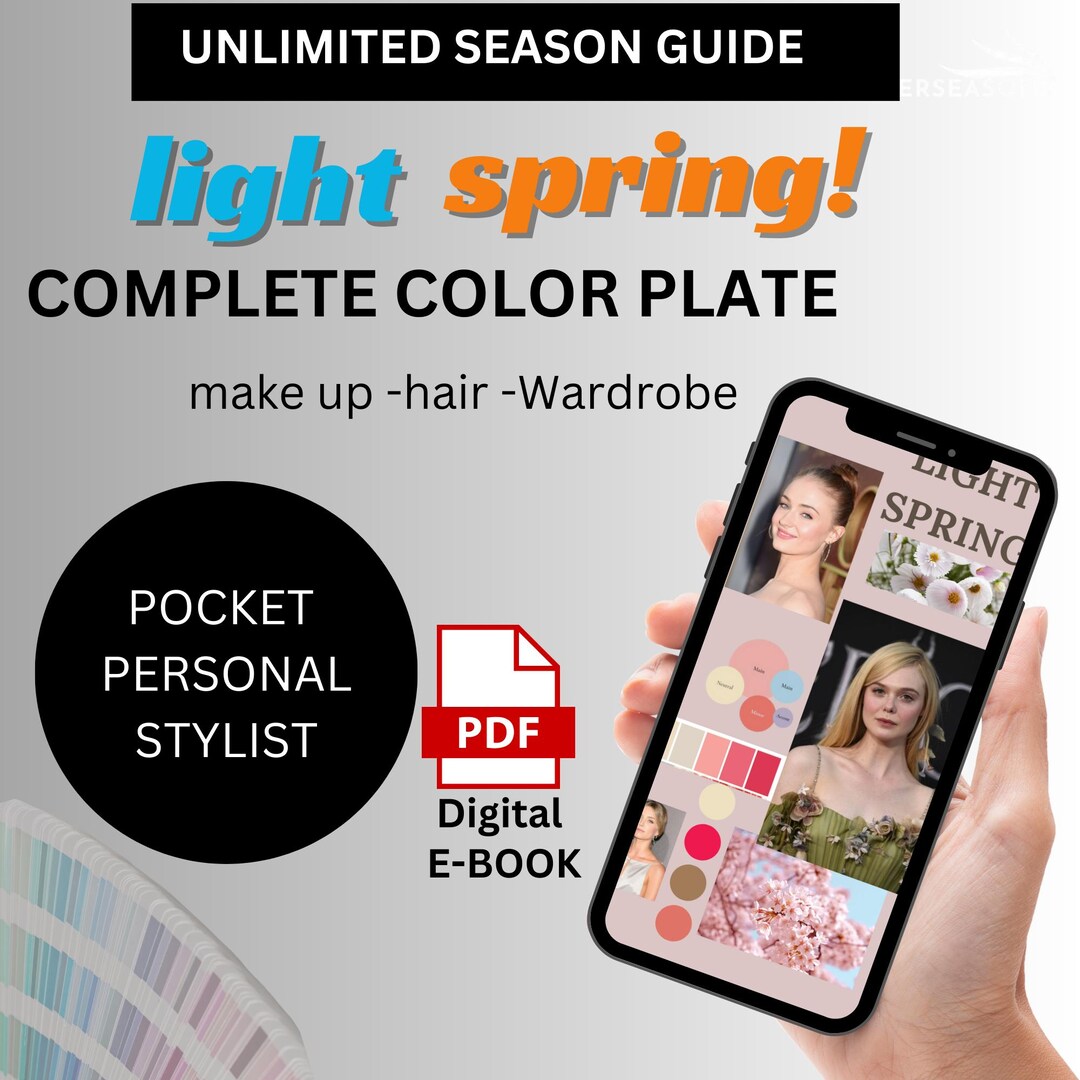 Light Spring Color Analysis Guide Makeup Palette Hair Colors Wardrobe ...