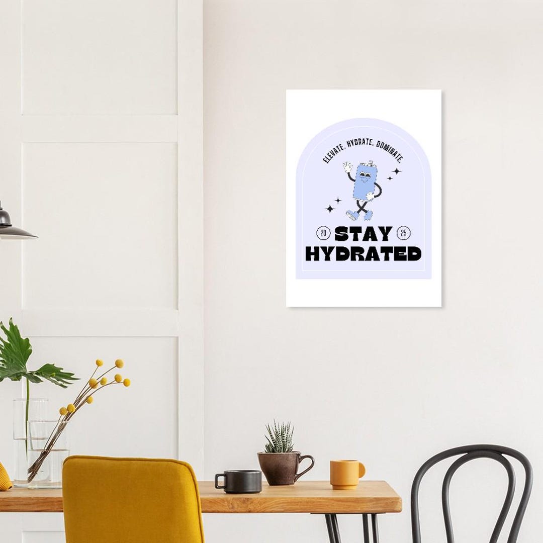 Stay Hydrated Funny Poster - Retro Soda Can Design - Humorous Art for ...