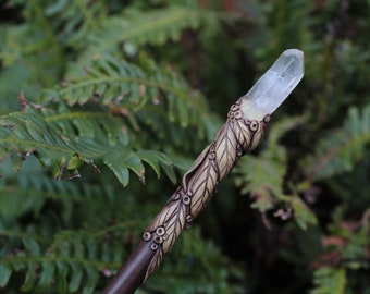 Magical Quartz Crystal Dragon Wand | Etsy UK