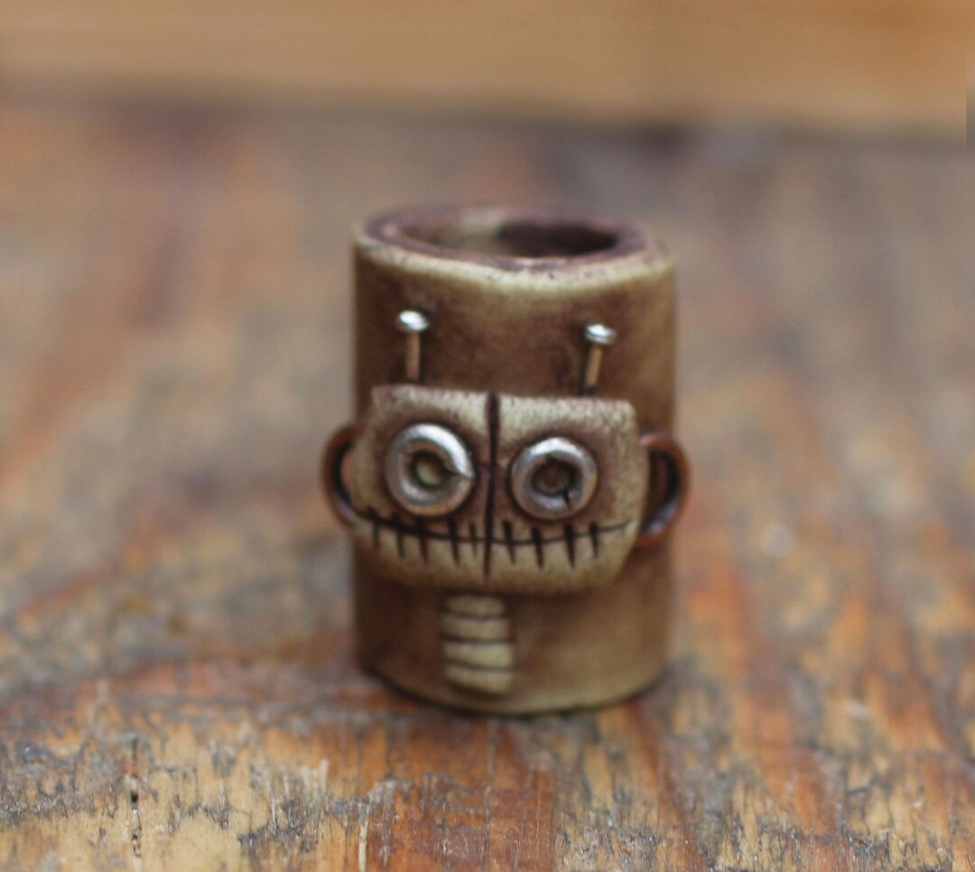 Robot Dreadlock 10mm Brown Barrel Bead - Etsy