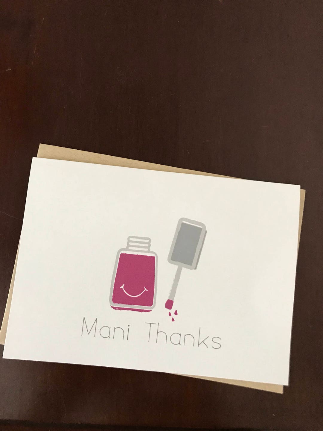 Mani Thanks Thank You Card - Etsy