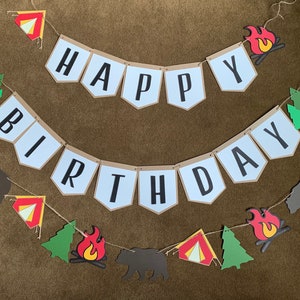 Camping Birthday Banner - Etsy