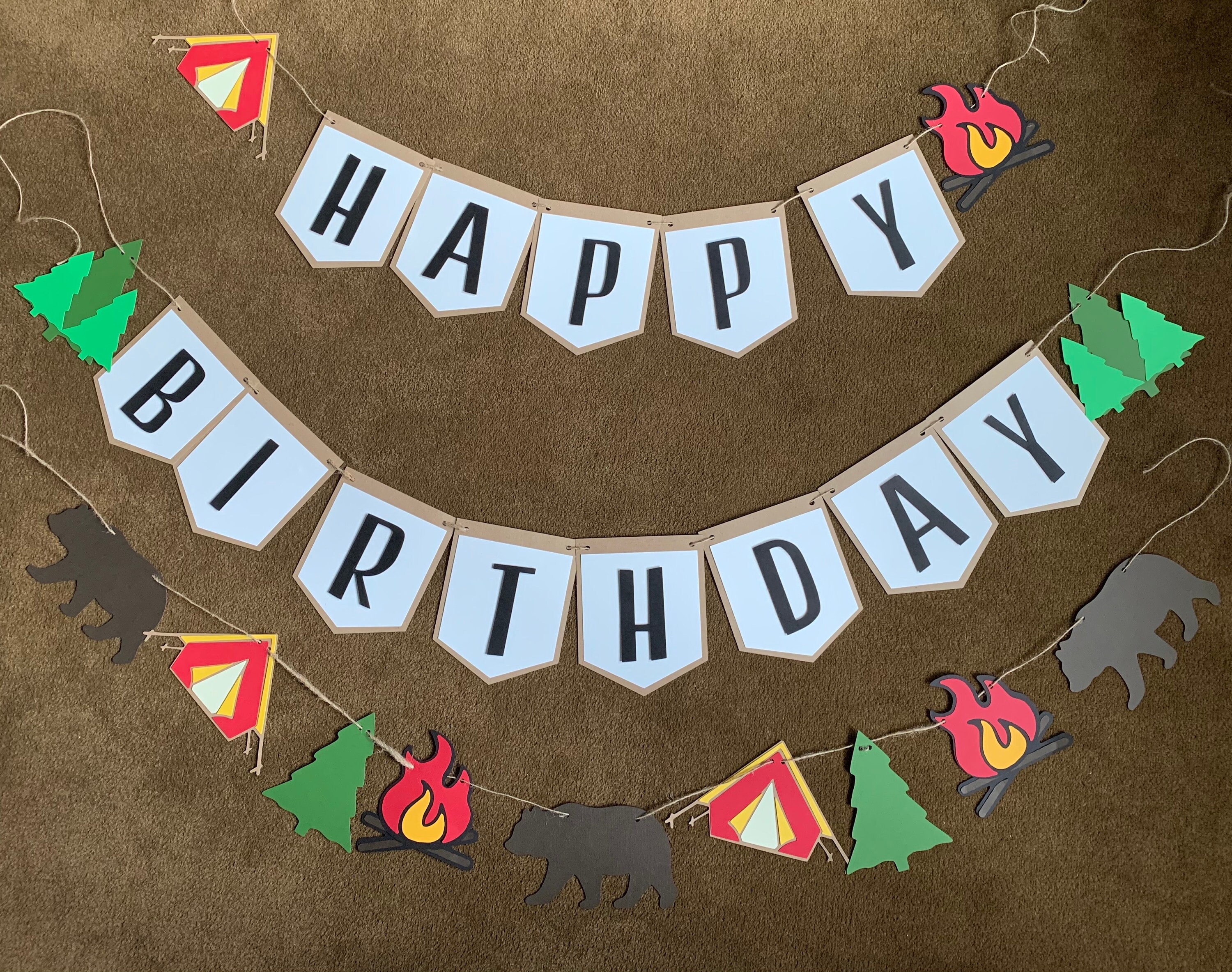 Camping Birthday Banner - Etsy