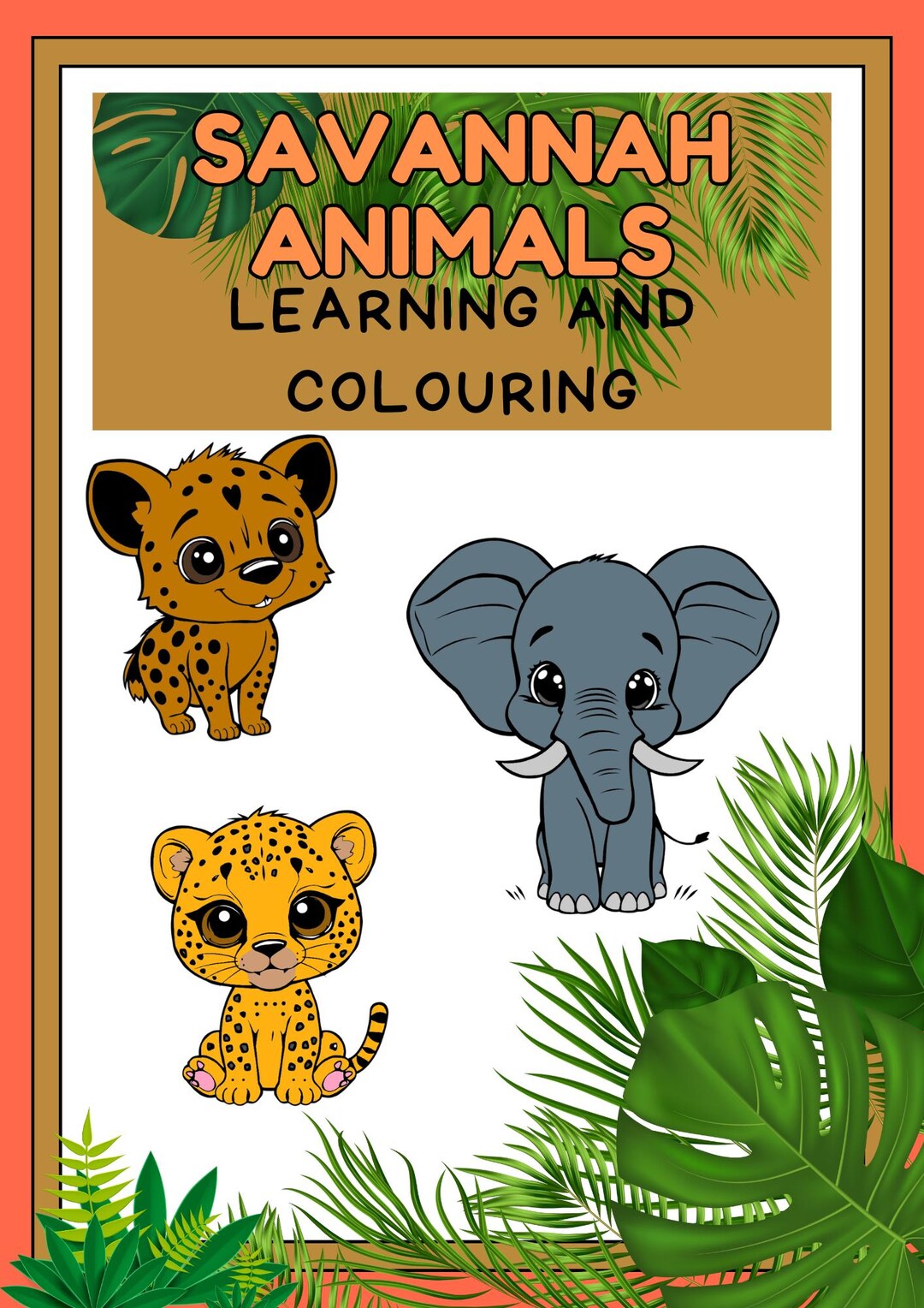 Savannah Animals Colouring Book for Kids | 16 Pages With Fun Animal ...