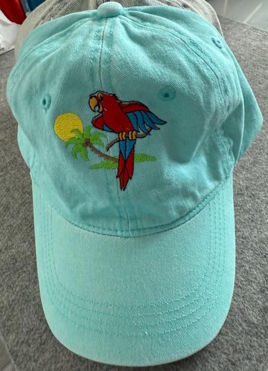 Embroidered Parrot Baseball Cap, Tropical Island Design - Etsy
