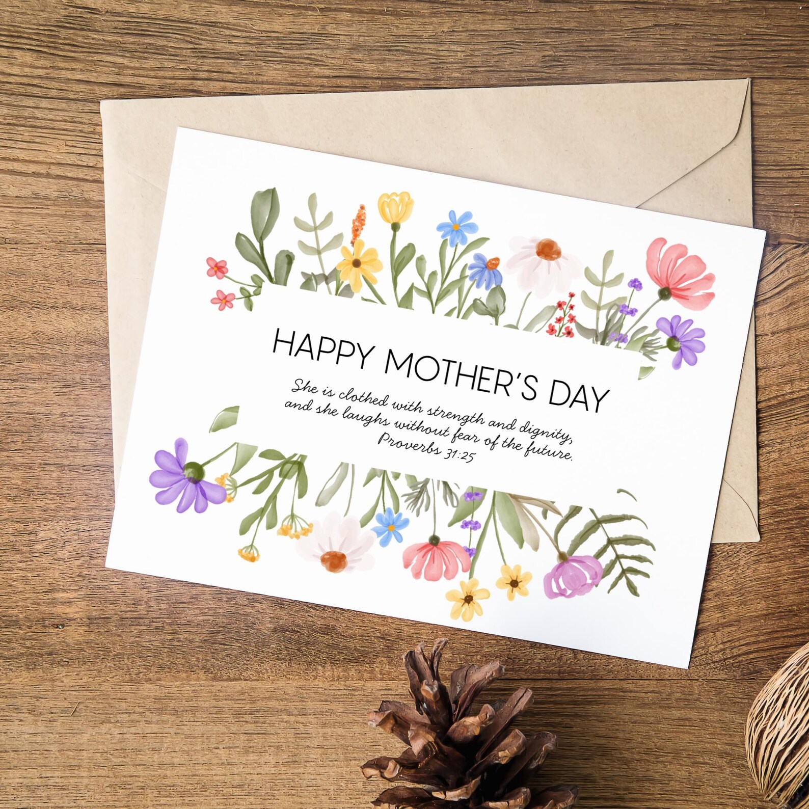 Mother’s Day Card Printable Template (5"x7") | Religious Greeting Card ...