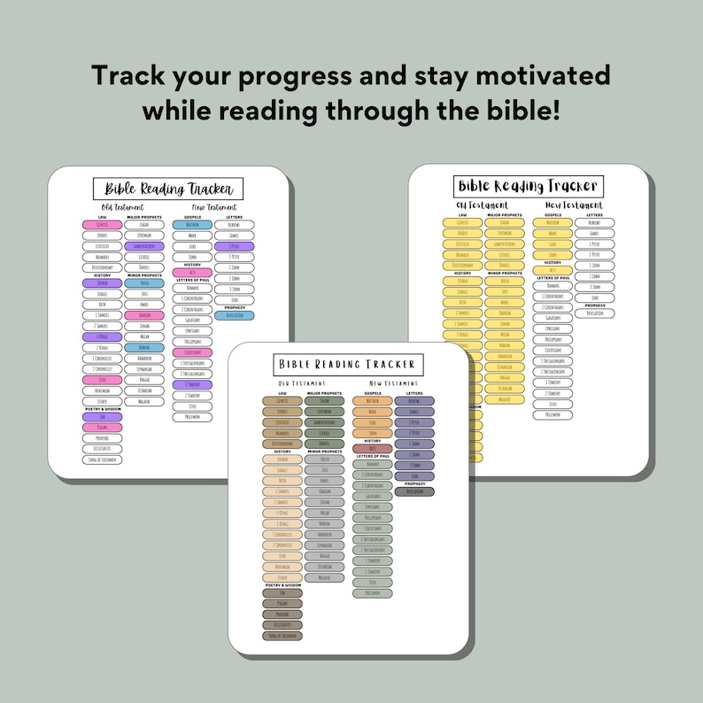 Bible Reading Tracker | Printable Books of the Bible Tracker | Bible ...