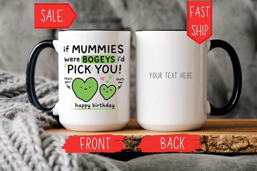 Funny Mum Birthday Mug, Bogey Pun Coffee Cup for Mummy, Cute Gift From ...