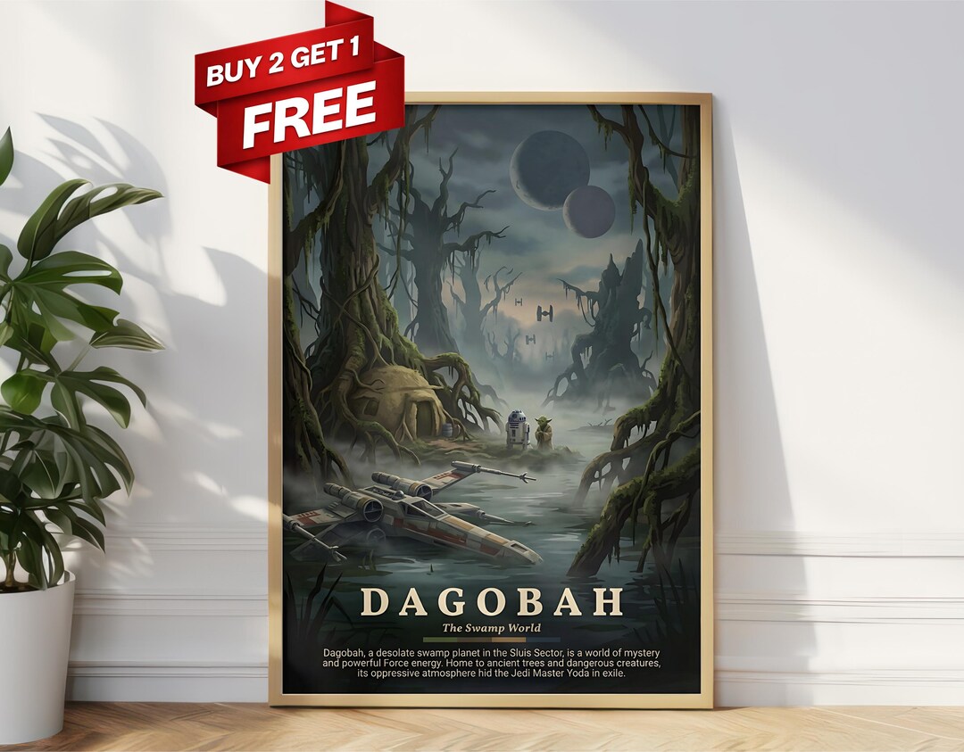 Star Wars Dagobah Poster, Star Wars Wall Art Print, Star Wars Planet ...