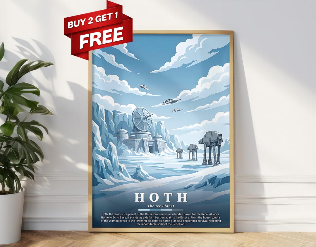Star Wars Hoth Poster, Star Wars Wall Art Print, Star Wars Planet ...