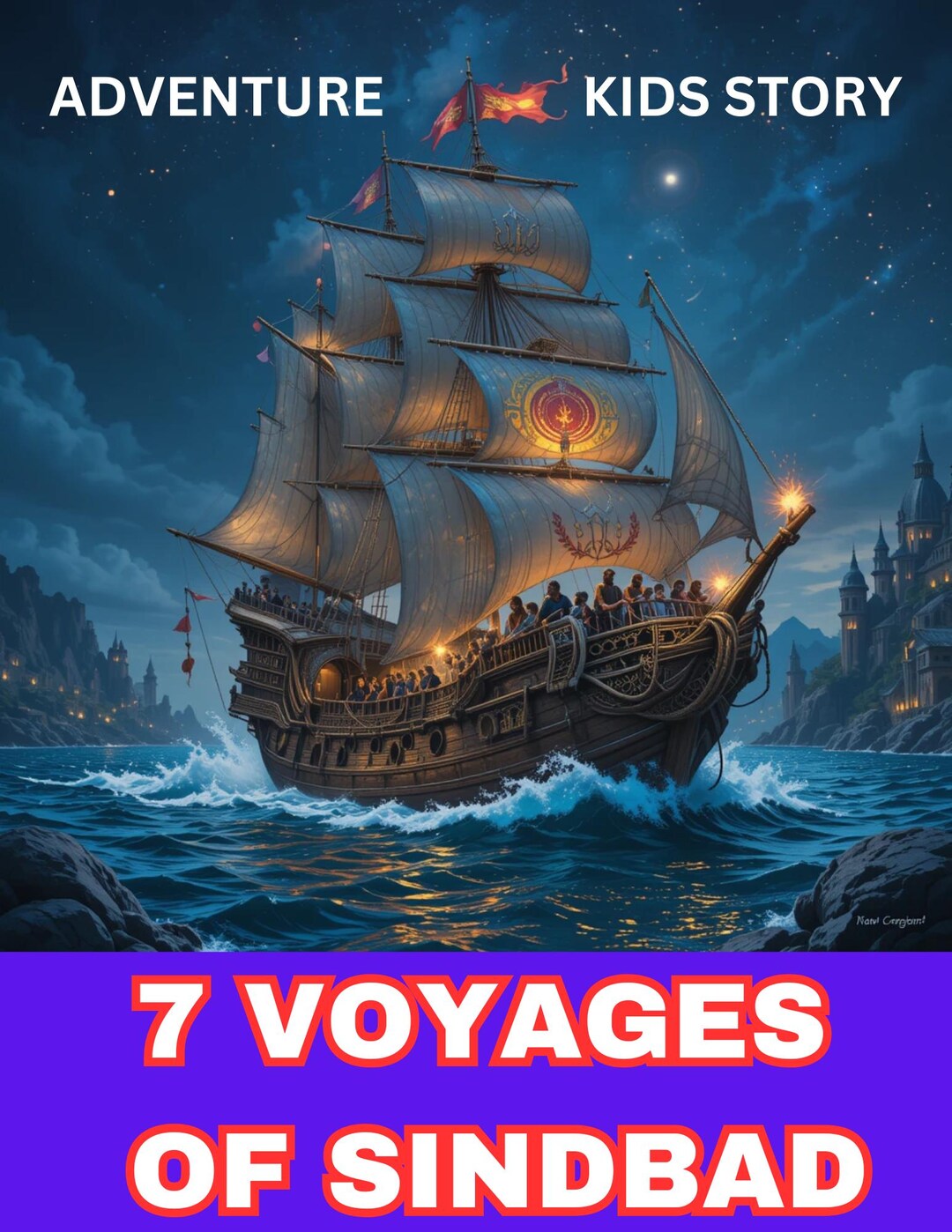 7 Voyages of Sindbad Adventure Kids Story Book Moral Kids Story - Etsy