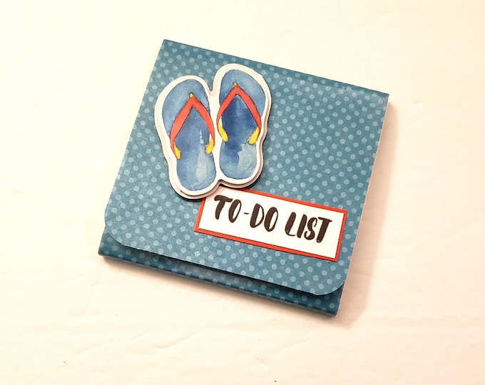 Turquoise Polka Dot Sticky Notes Pad With Turquoise and Red Flip Flop ...