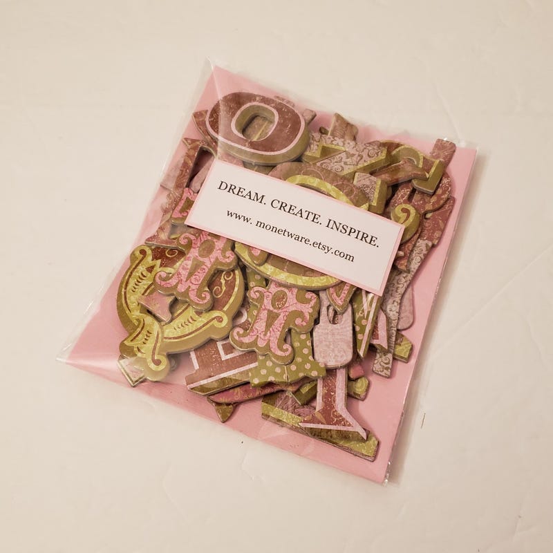Pink Chipboard Letters - Etsy