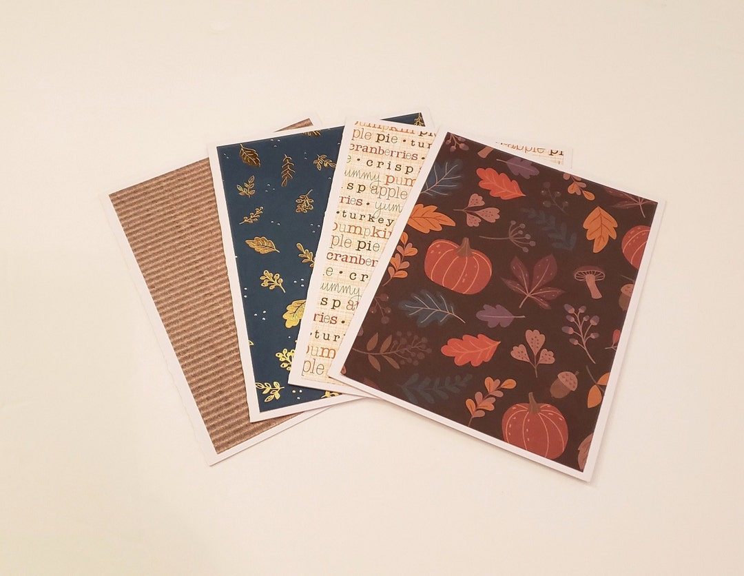 Fall Themed Note Card Set/fall Notecards/fall Stationery/patterned Note ...