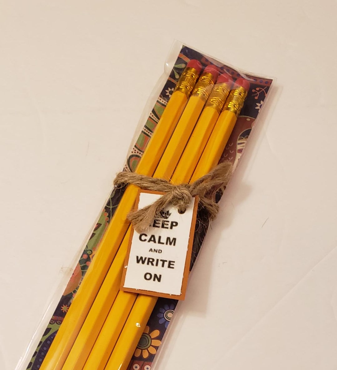 Pencil Gift Set Keep Calm and Write On/dark Blue Paisley Pencil Gift ...