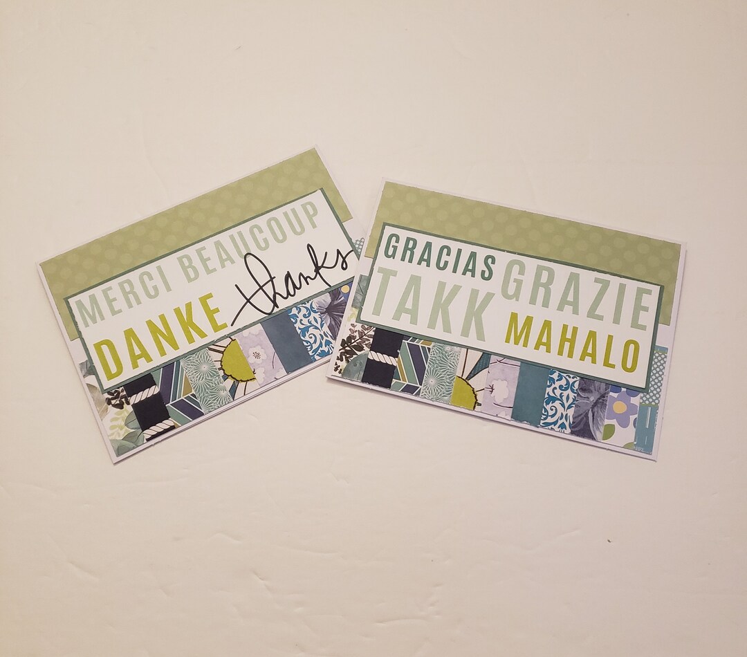 Set of Thank You Notes/thank You Cards/mixed Language Thank You Notes ...