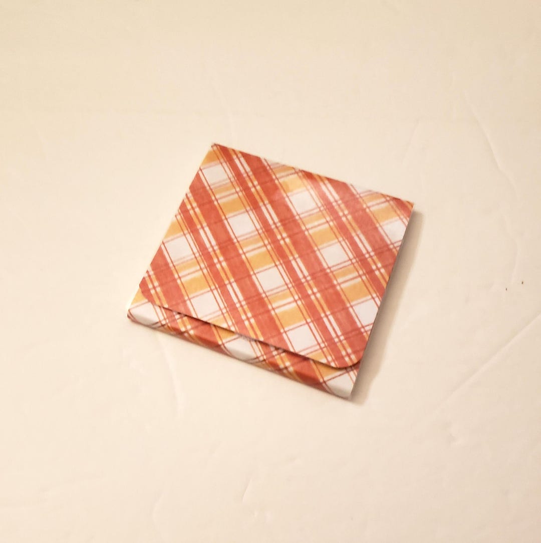Orange Plaid Sticky Notes Pad/plaid Sticky Notes/sticky Notes Pad/plaid ...