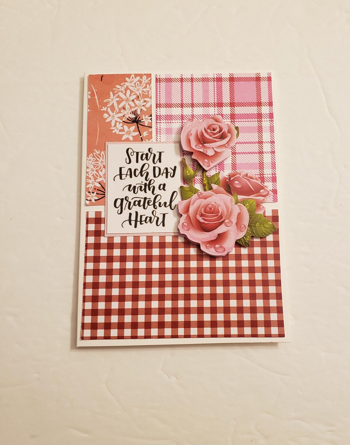 Thank You Greeting Card With Pink Roses - Start Each Day With a ...