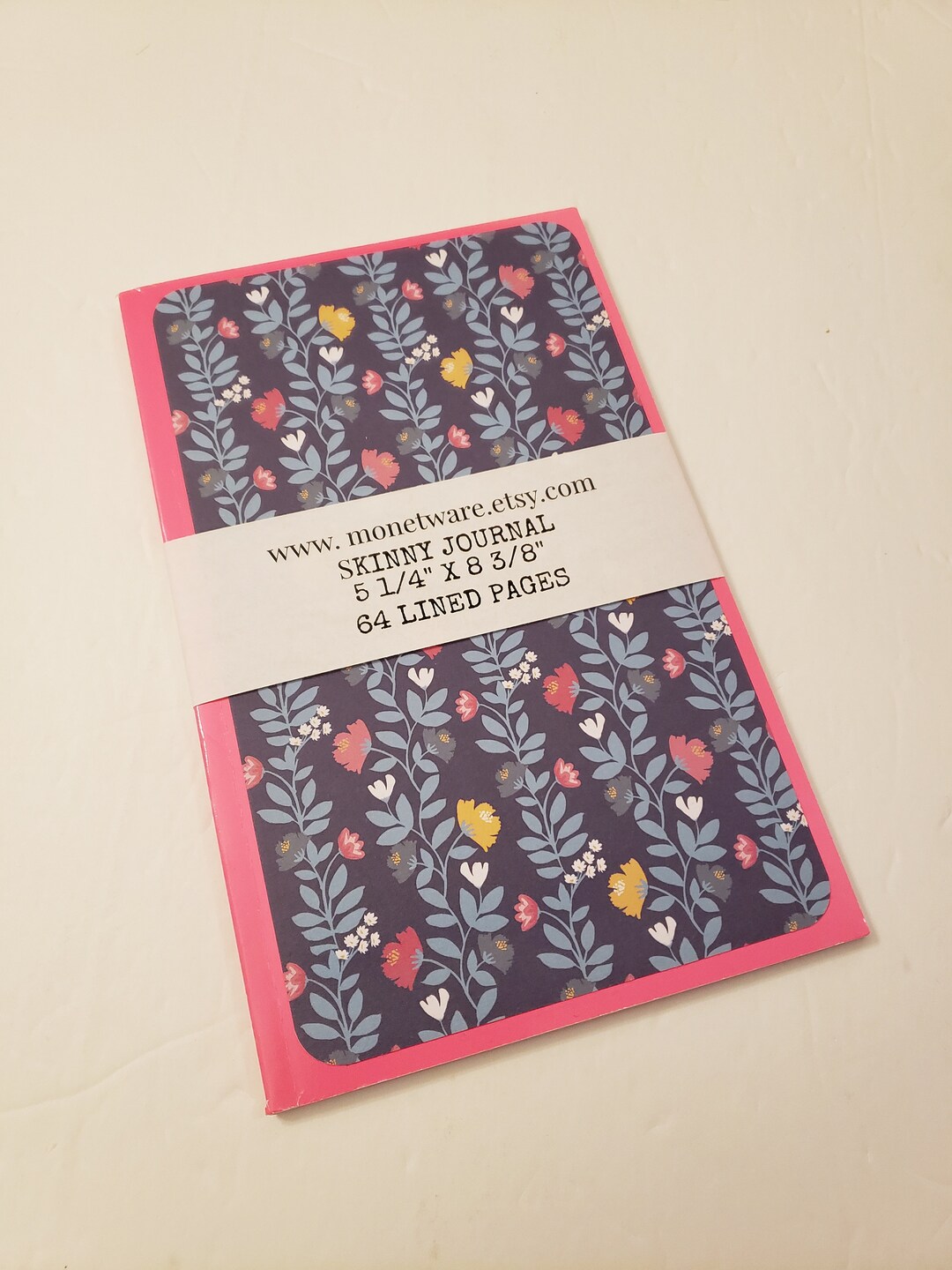 Skinny Notepad/slim Journal/blue Floral Journal/skinny Journal/slim ...