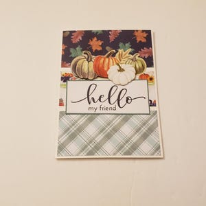 Any Occasion Fall Themed Greeting Card With Pumpkins - Hello My Friend ...