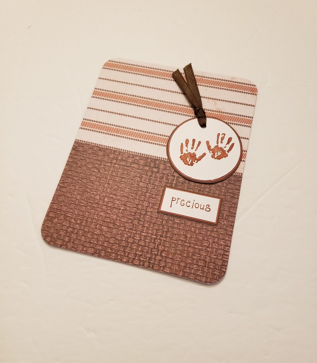 New Baby Card With Stamped Handprints - Precious/baby Shower Card ...