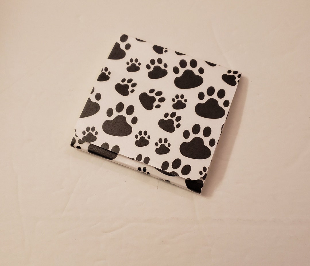 Black and White Paw Print Sticky Notes Pad/sticky Notes Pad/dog Paw ...