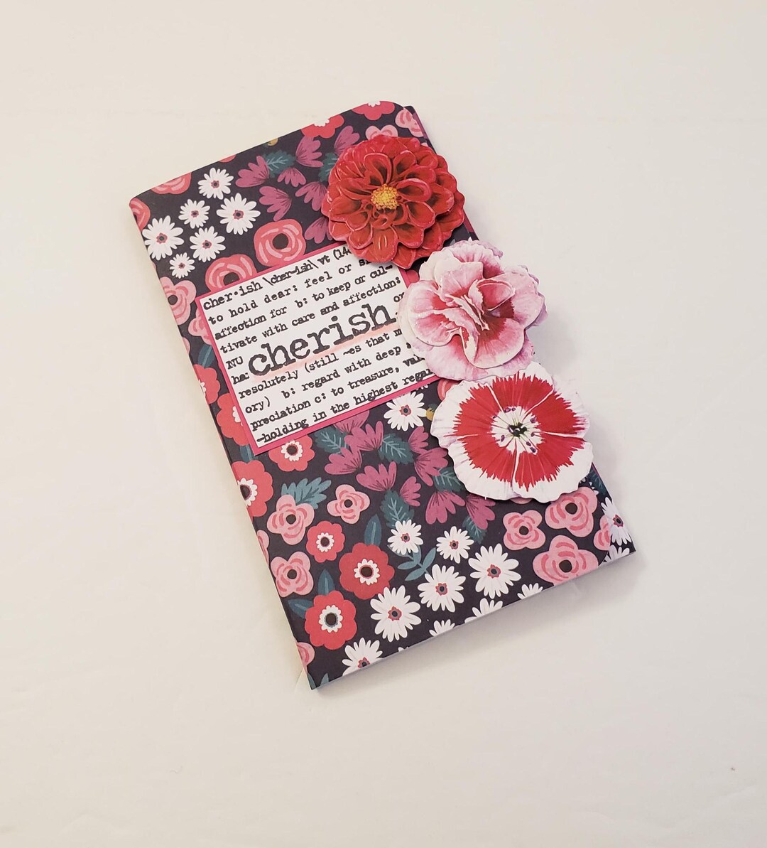 Pink and White Floral Sticky Notes Pad - Cherish/rectangle Sticky Notes ...