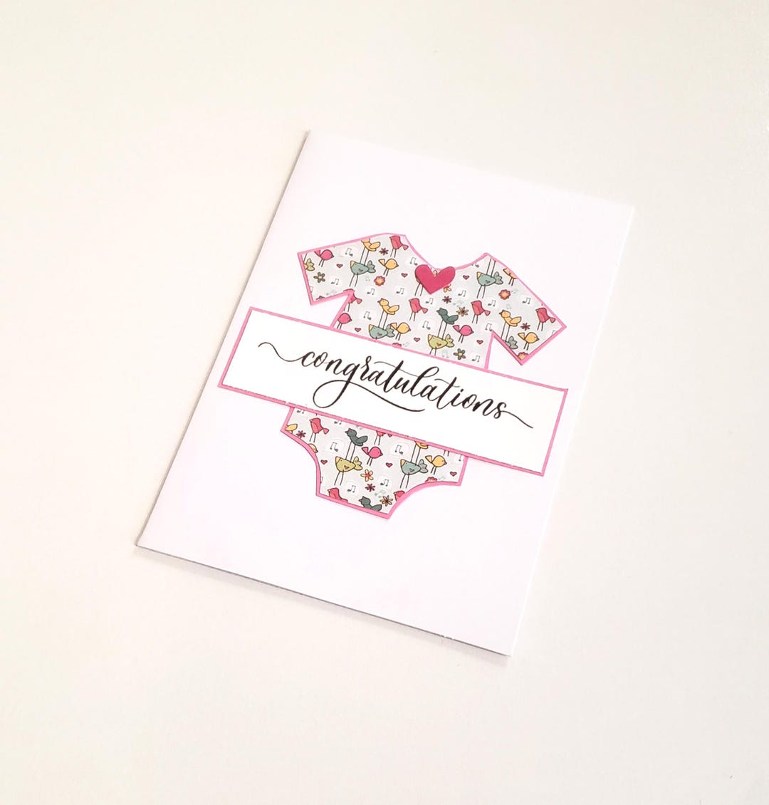 Baby Shower Greeting Card With Baby Body Suit - Congratulations/new ...
