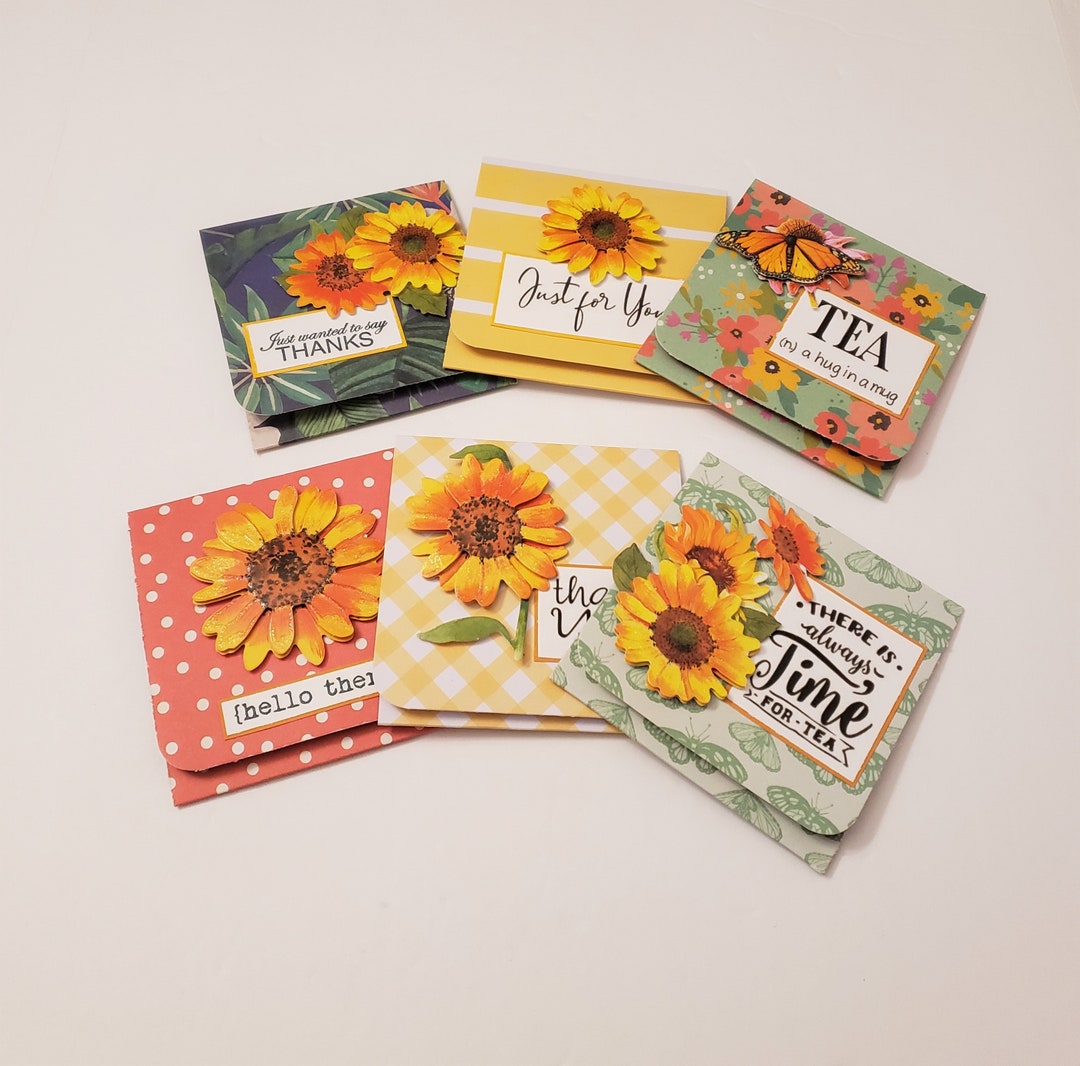 Set of Tea Cards/tea Favors/set of Assorted Tea Favors/mini Note Cards ...