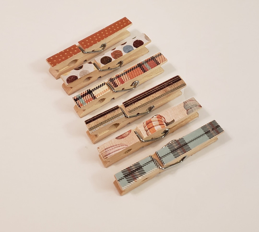 Altered Clothespin Clips/clothespin Clip/set of Six Decorative ...