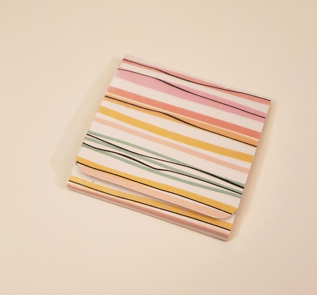 Striped Sticky Notes Pad/sticky Notes Pad/striped Notepad/adhesive ...