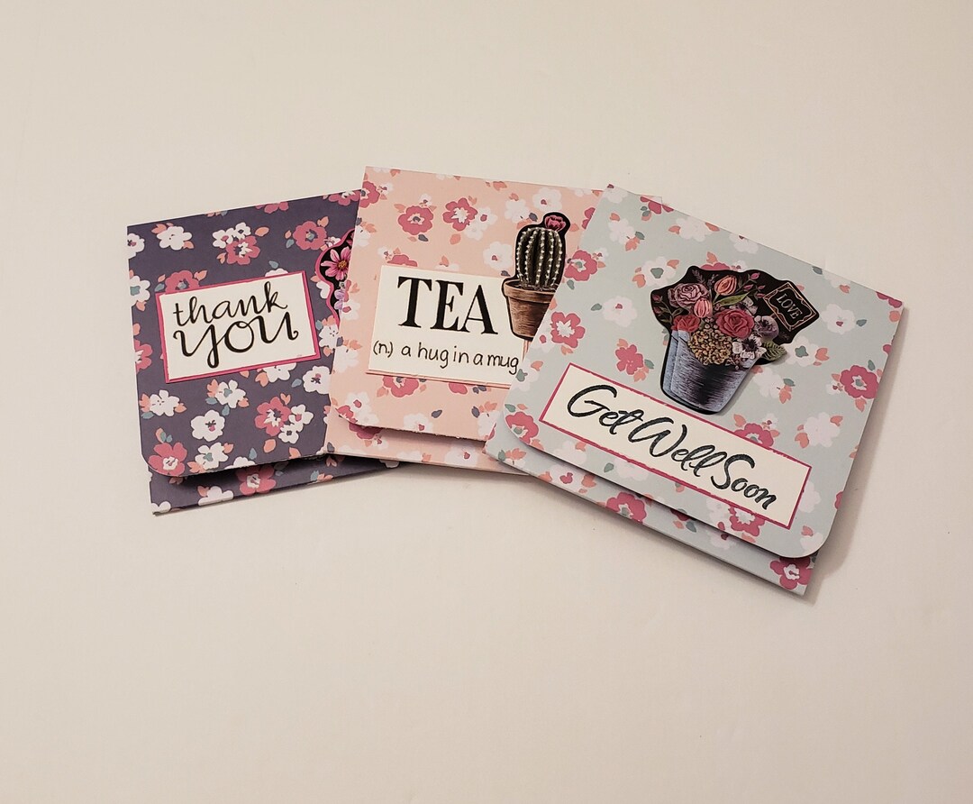Set of Tea Cards/tea Favors/tea Envelope/assorted Tea Favors/mini Note ...