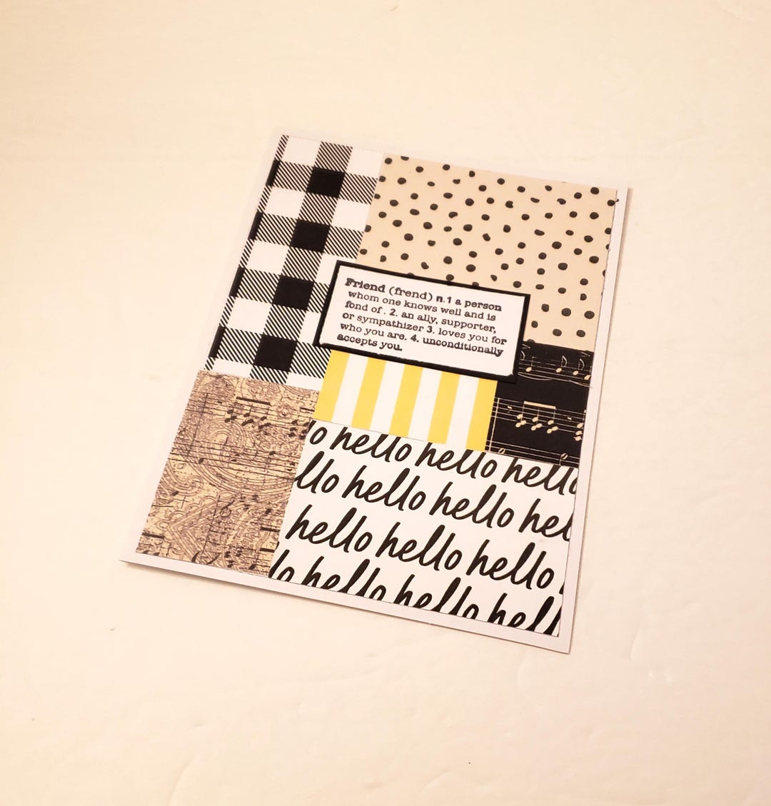 Friendship Greeting Card/mosaic Greeting Card - Friend/hello Greeting ...
