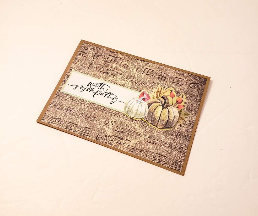 Sympathy Greeting Card With Sheet Music and Pumpkins - With Sympathy ...