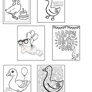Coloring Pages // Silly Goose Color Pages // Kids Party Activity ...