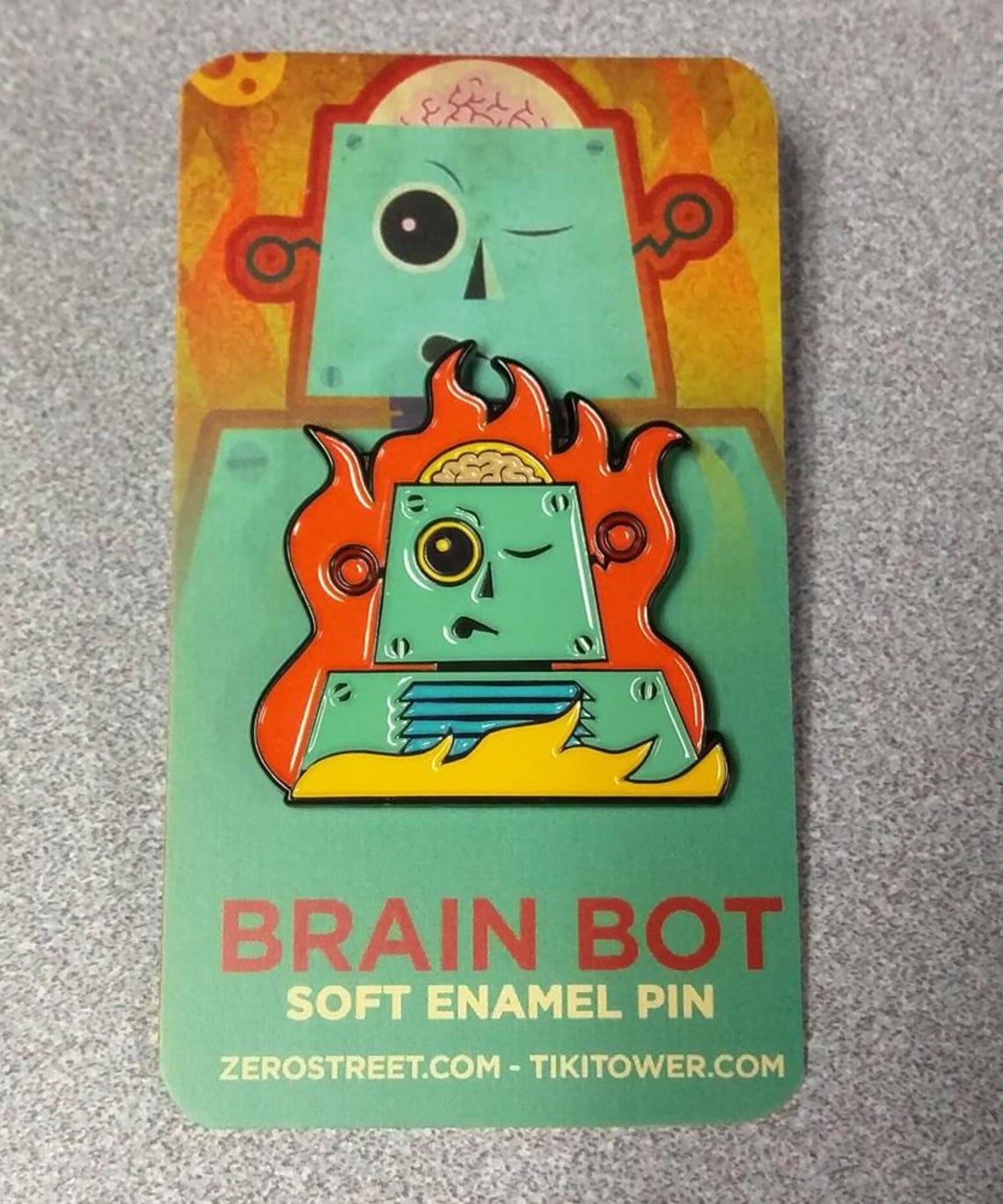 BRAIN BOT - Soft Enamel Pin Kawaii Cute Vintage Robot Art - Etsy