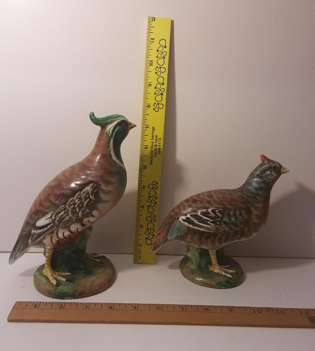 Vintage Italian Ceramic Quail Pair by Ugo Zaccagnini From Italy 1496/ ...