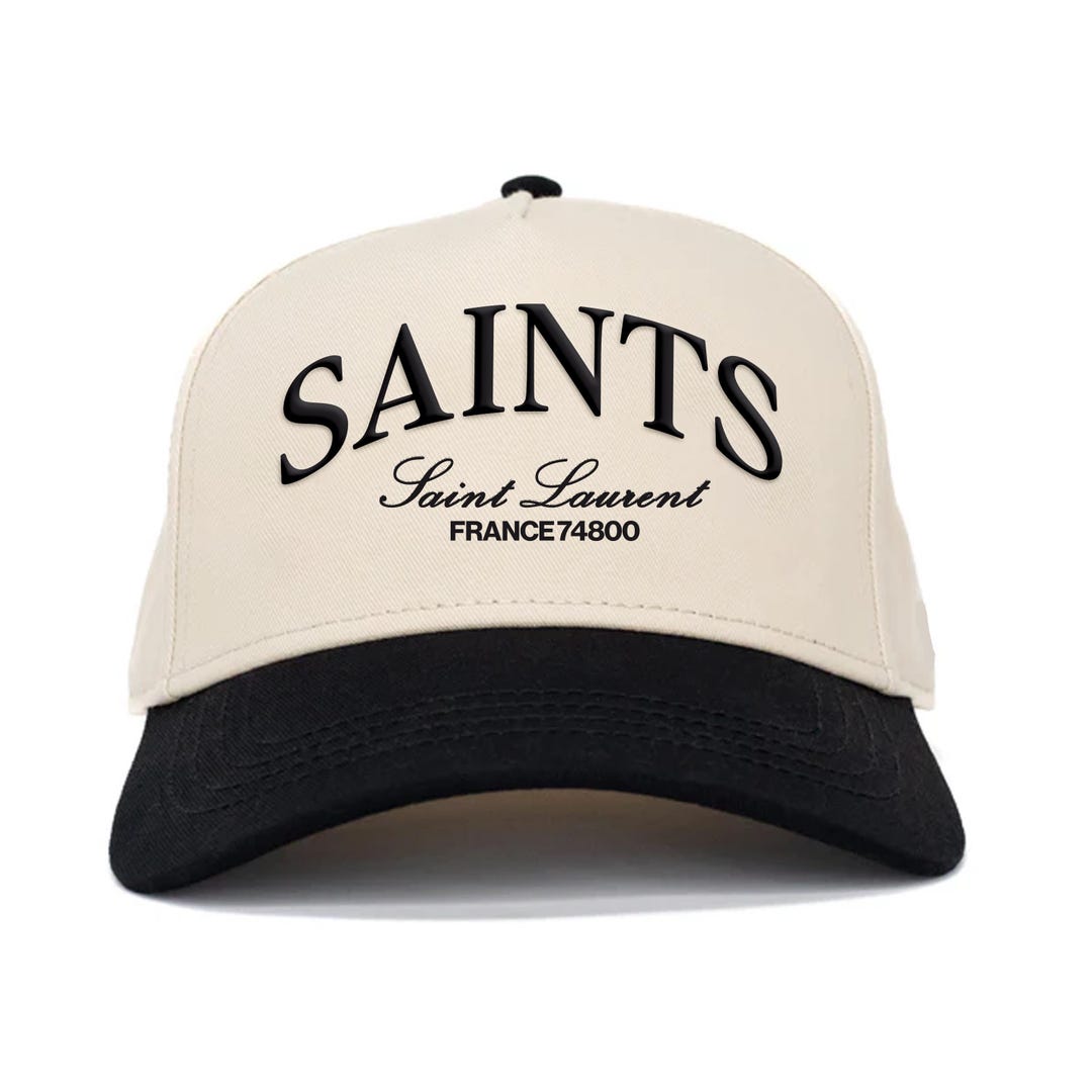 Vintage Saint Two Tone Snapback, Vintage Saint Laurent Two Color Hat ...