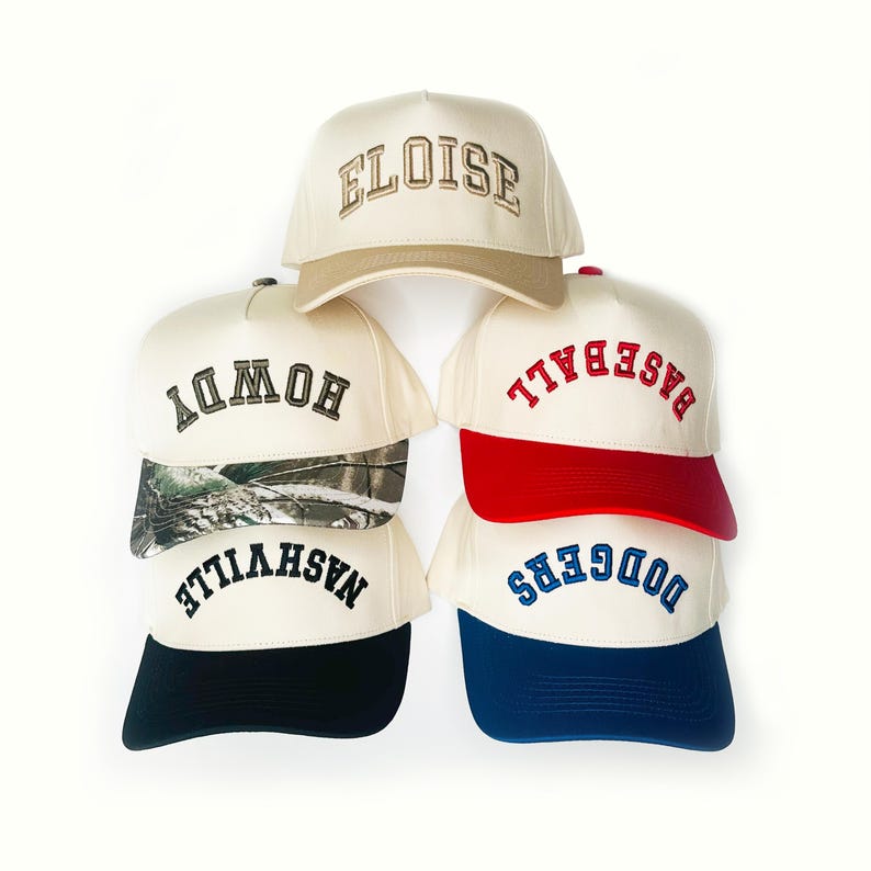 Custom Upside Down Embroidered Cap Custom Two Tone Snapback Hat Custom ...