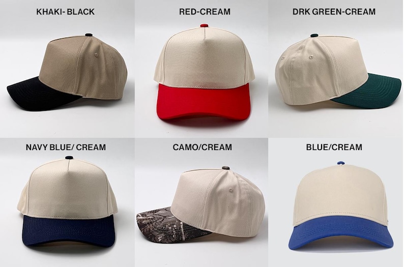 Custom Your Text Hat Custom Embroidered Two Tone Hat Personalized Dad ...