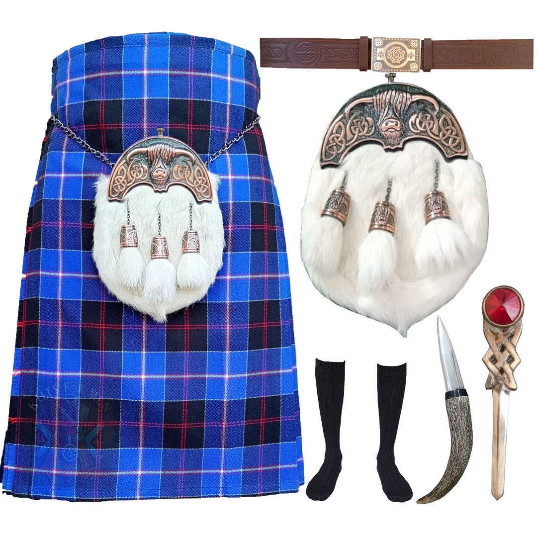 Dunlop Modern Tartan Kilt Outfit for Men – Heavyweight 16oz Scottish ...