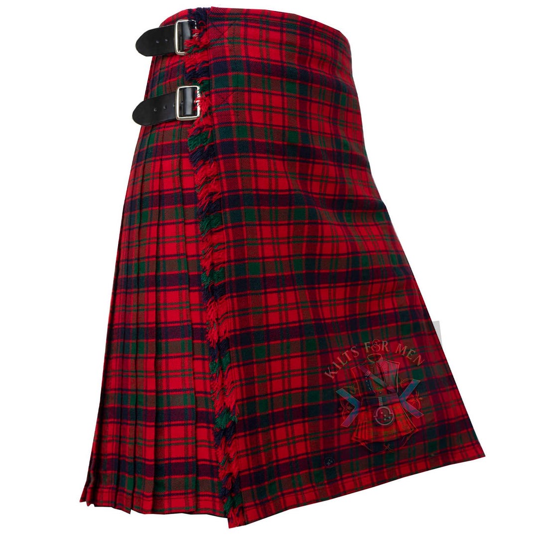 Robertson Red Modern Tartan Kilt: Heavyweight Scottish Highland Wear ...