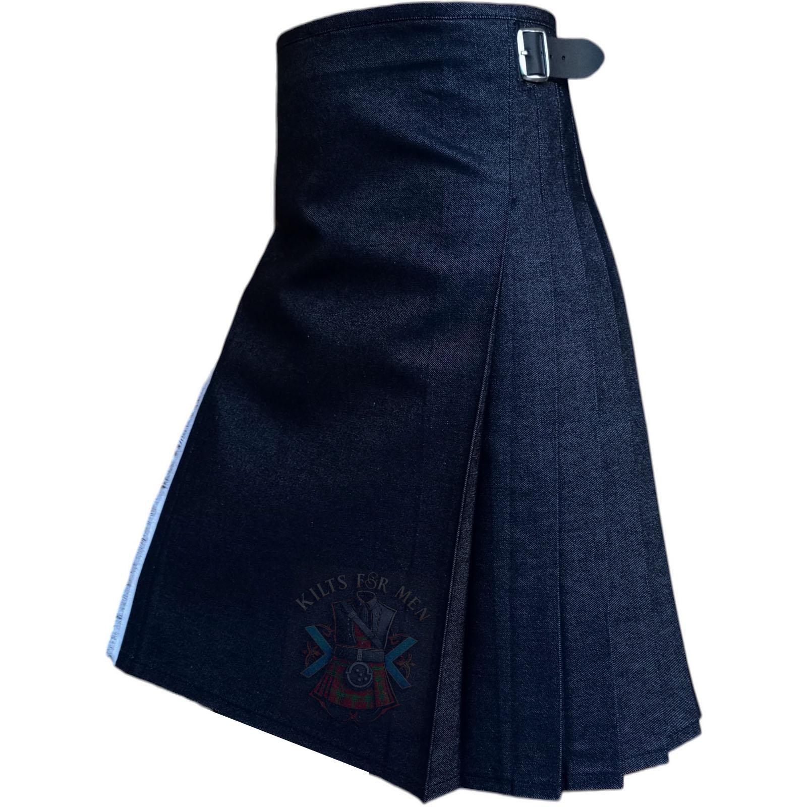 Blue Denim Scottish Kilt: Traditional Knife Pleated Highland Wear - Etsy