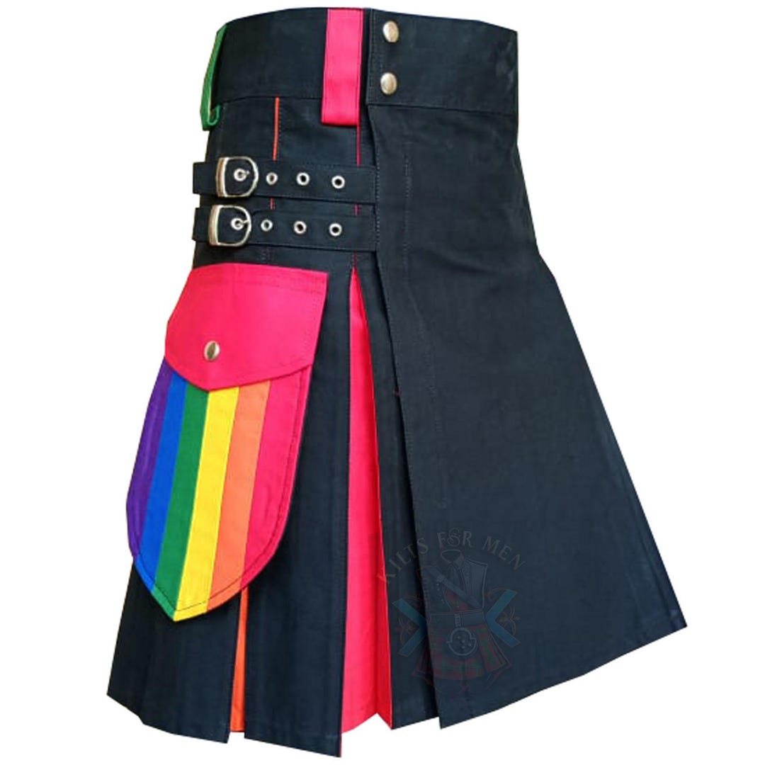 Rainbow Pride Hybrid Kilt for Men: LGBTQ Festival Outfit - Etsy