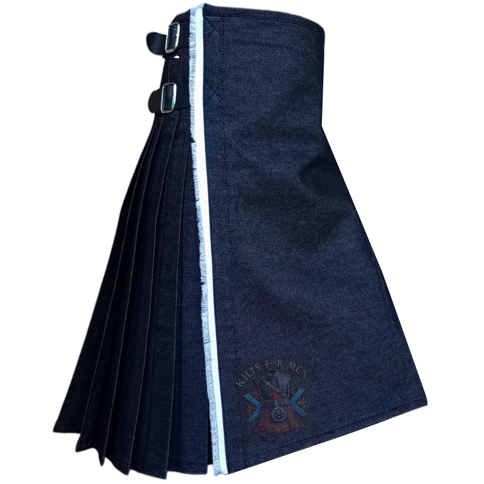 Blue Denim Scottish Kilt: Traditional Knife Pleated Highland Wear - Etsy