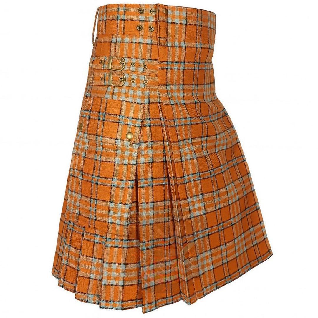 Orange Tartan Utility Kilt - Tennessee Volunteer - Adjustable Fit - Etsy