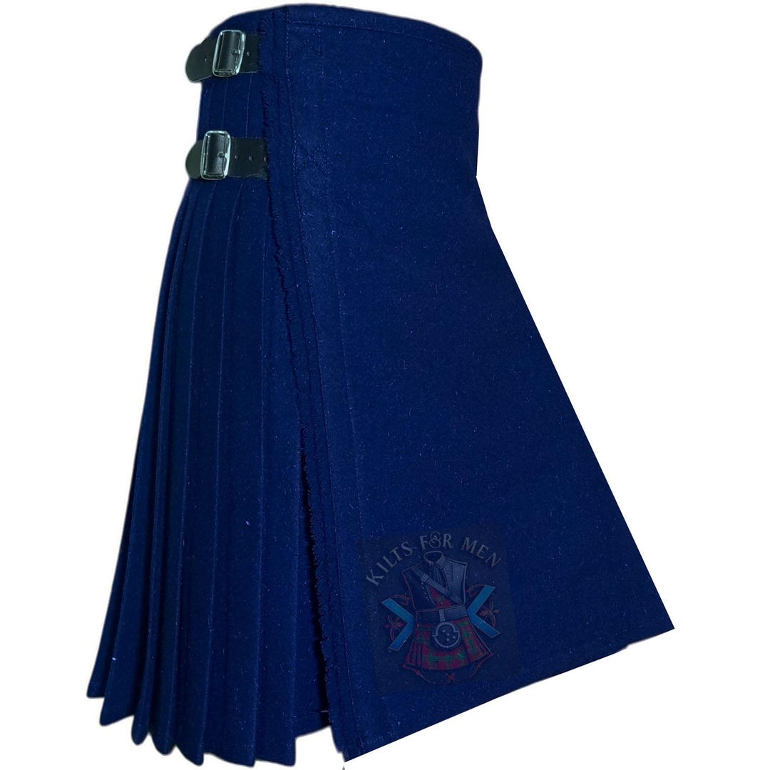 Men's Navy Blue Wool Kilt: Modern Scottish Highland Style -winter Wool ...