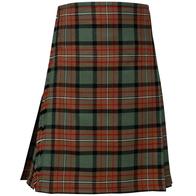 Clan Ferguson Weathered Tartan Kilt: Traditional Scottish 8 Yard ...