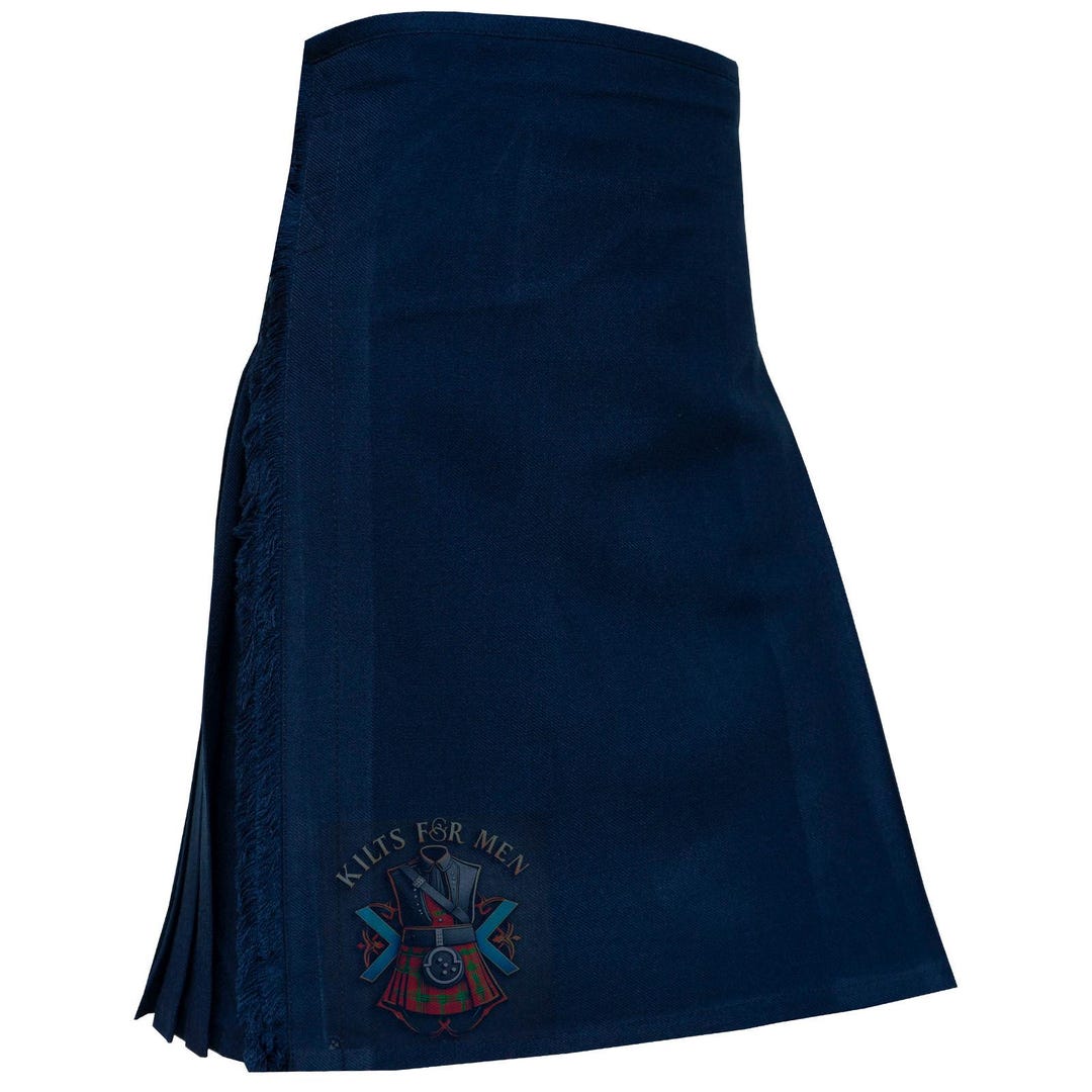 Solid Blue Modern Heavyweight Brand New Stitched Kilt Scottish Handmade ...